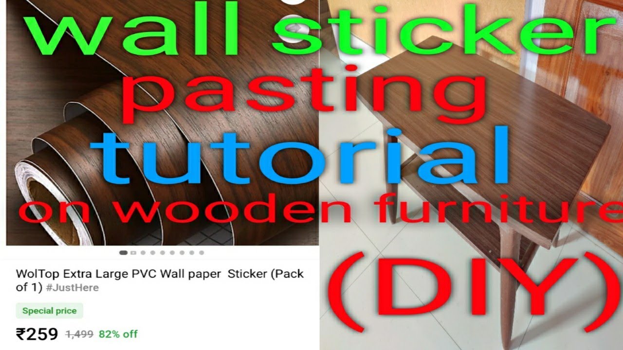 Wall sticker pasting tutorial | how to past sticker on wooden furniture ...