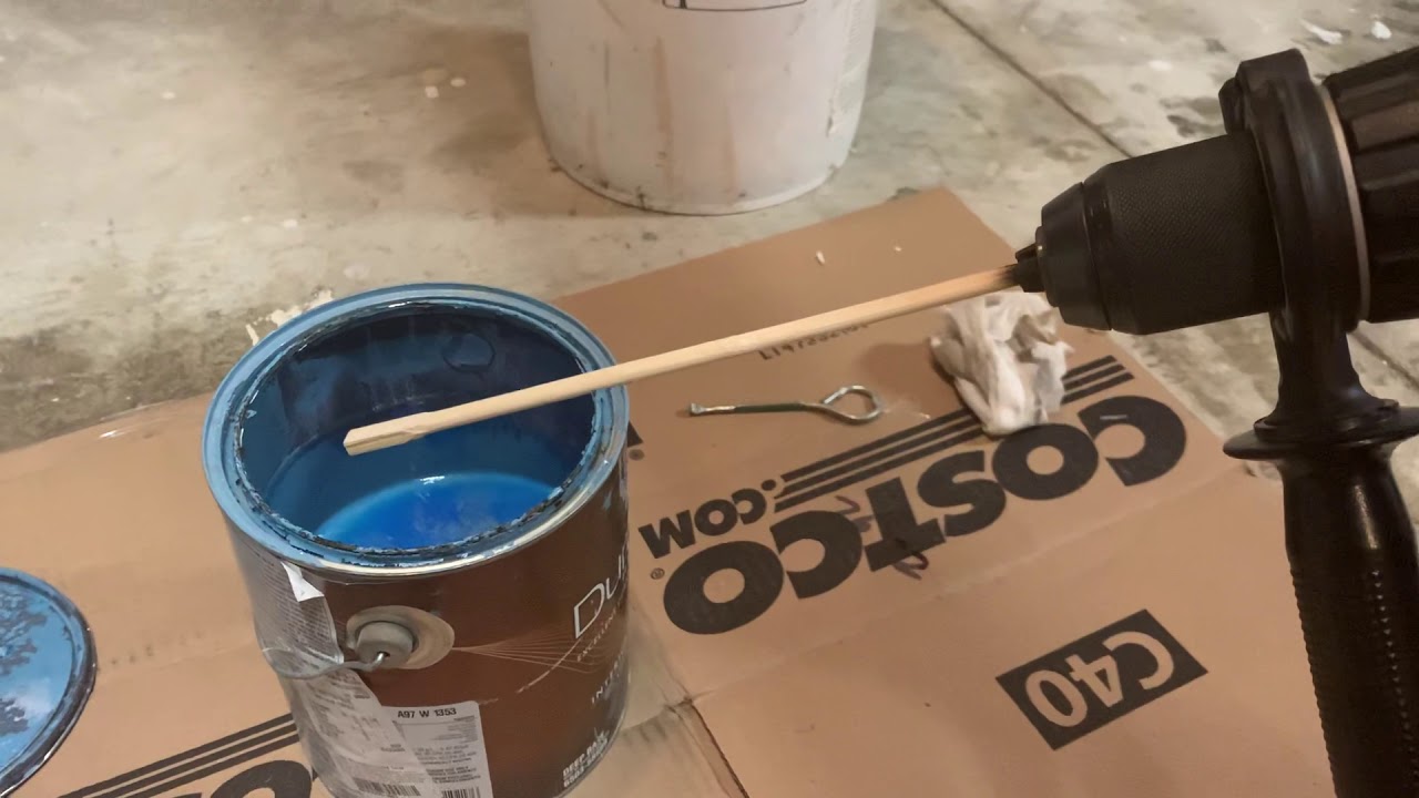Life Hack - Mixing Paint With a Chopstick and Drill - YouTube