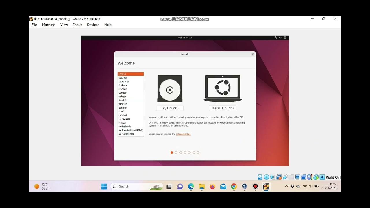 TUTORIAL INSTALASI LINUX UBUNTU DI VIRTUALBOX - YouTube