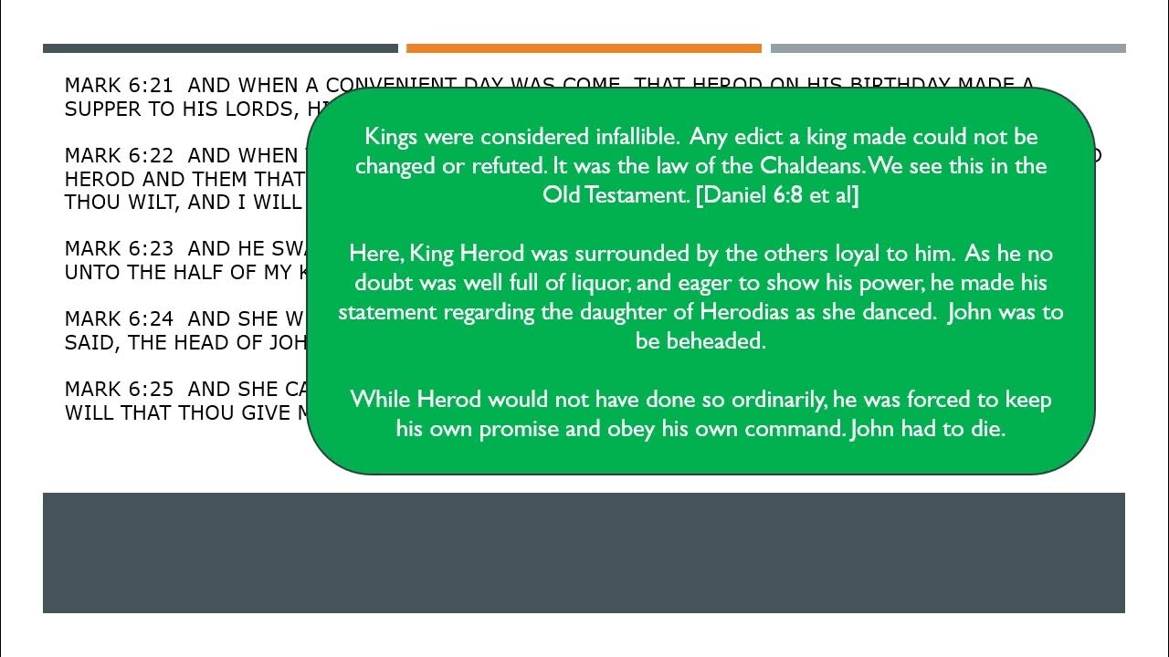 the Gospel of Mark chapter 6 - YouTube