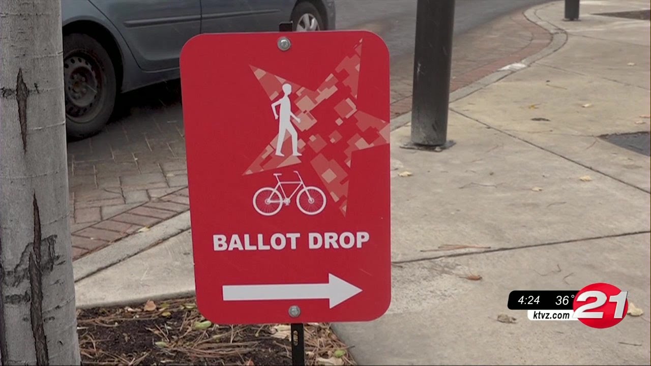 Decision 2022: Cars line up at ballot drop-box on Election Day - YouTube