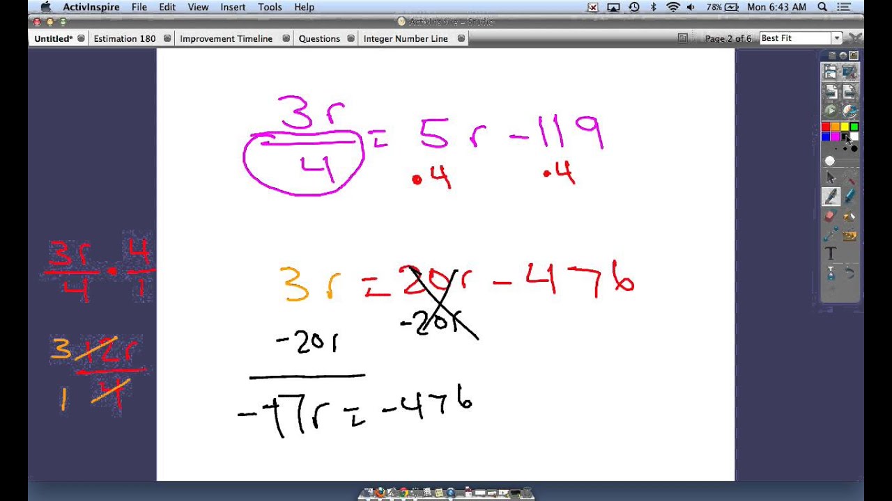 Solving Equations with Division Bars - YouTube