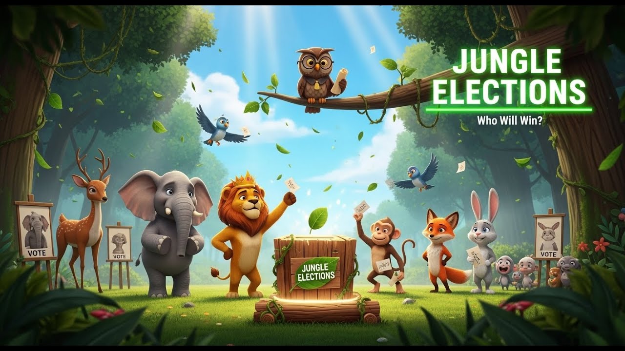 New Cartoon | Jungle Election | Urdu Hindi Cartoon | Fairy Tale | Moral ...