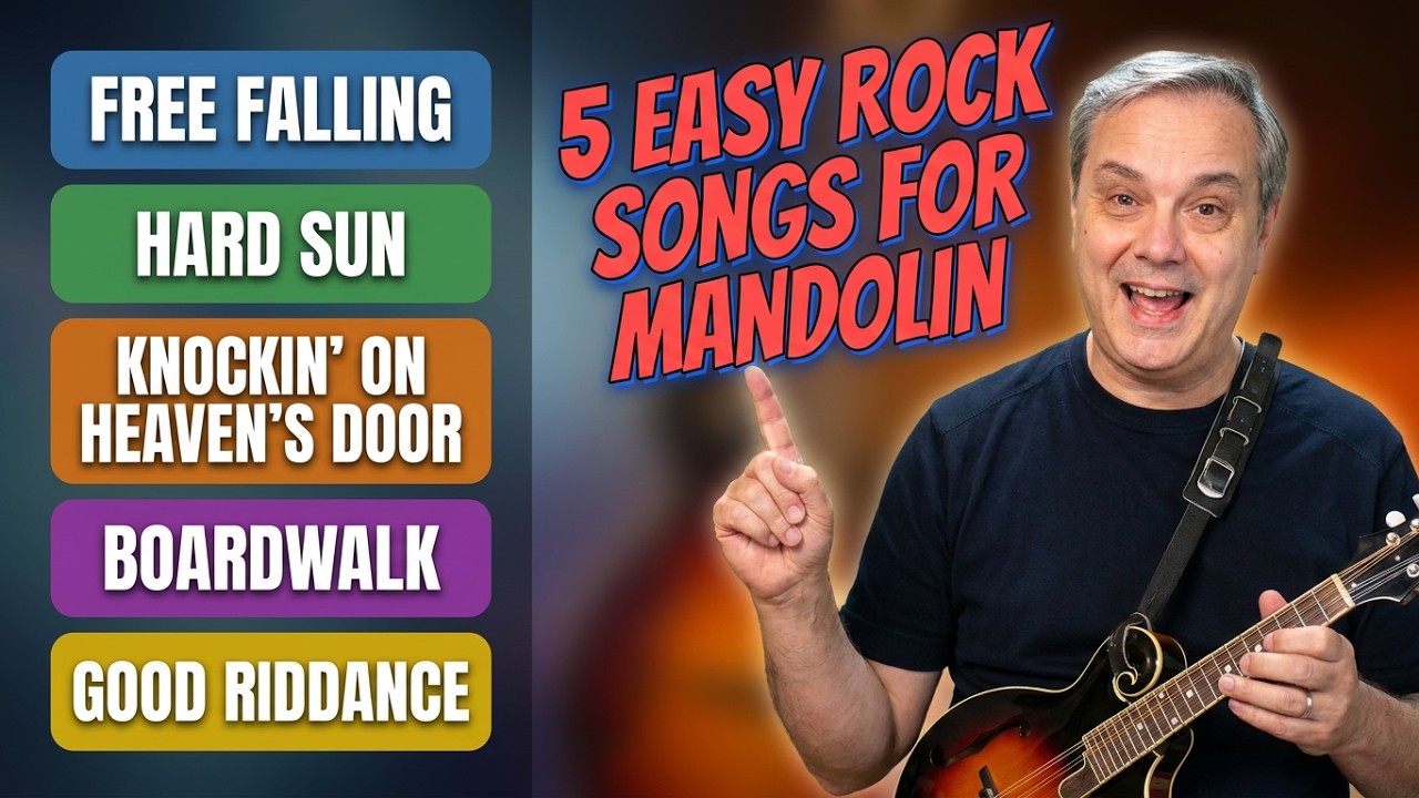 5 Easy Rock Songs For Mandolin #rockpopmandolin - YouTube