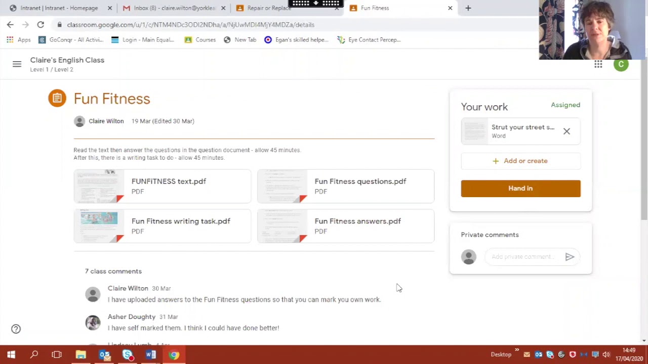 Google Classroom - Submitting work - YouTube