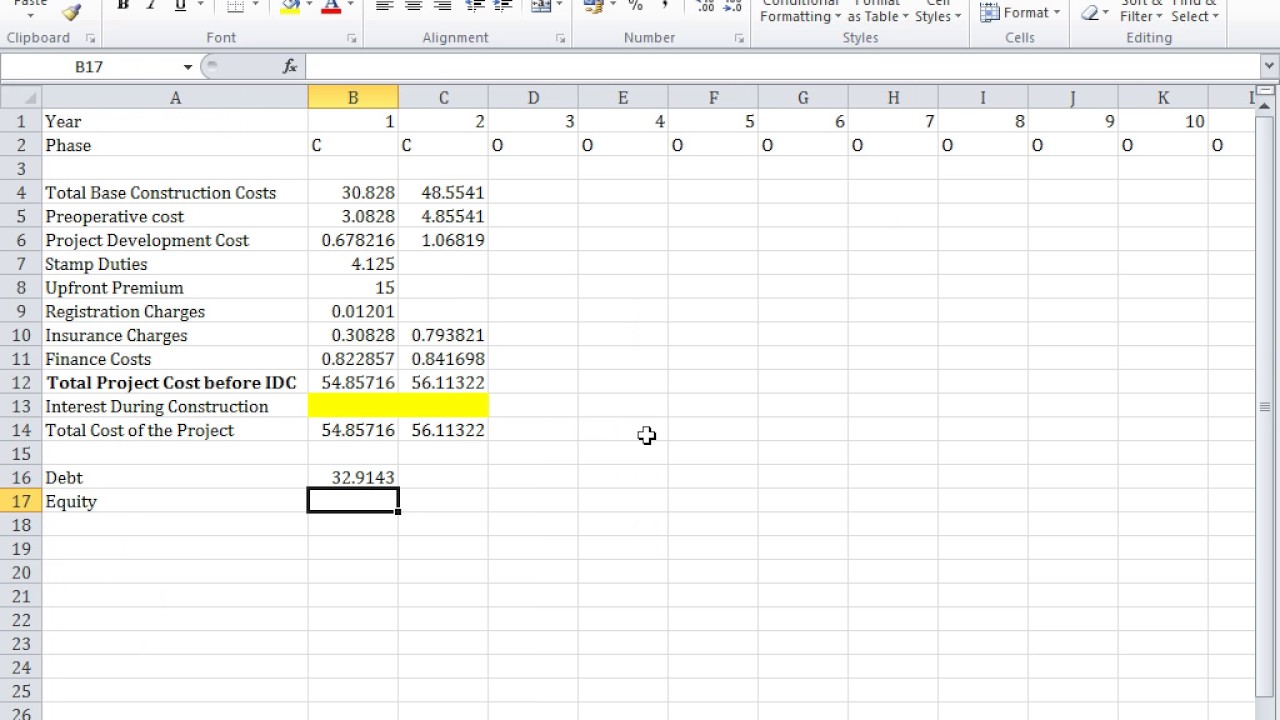 Working with Interest during Construction for Infrastructure model ...