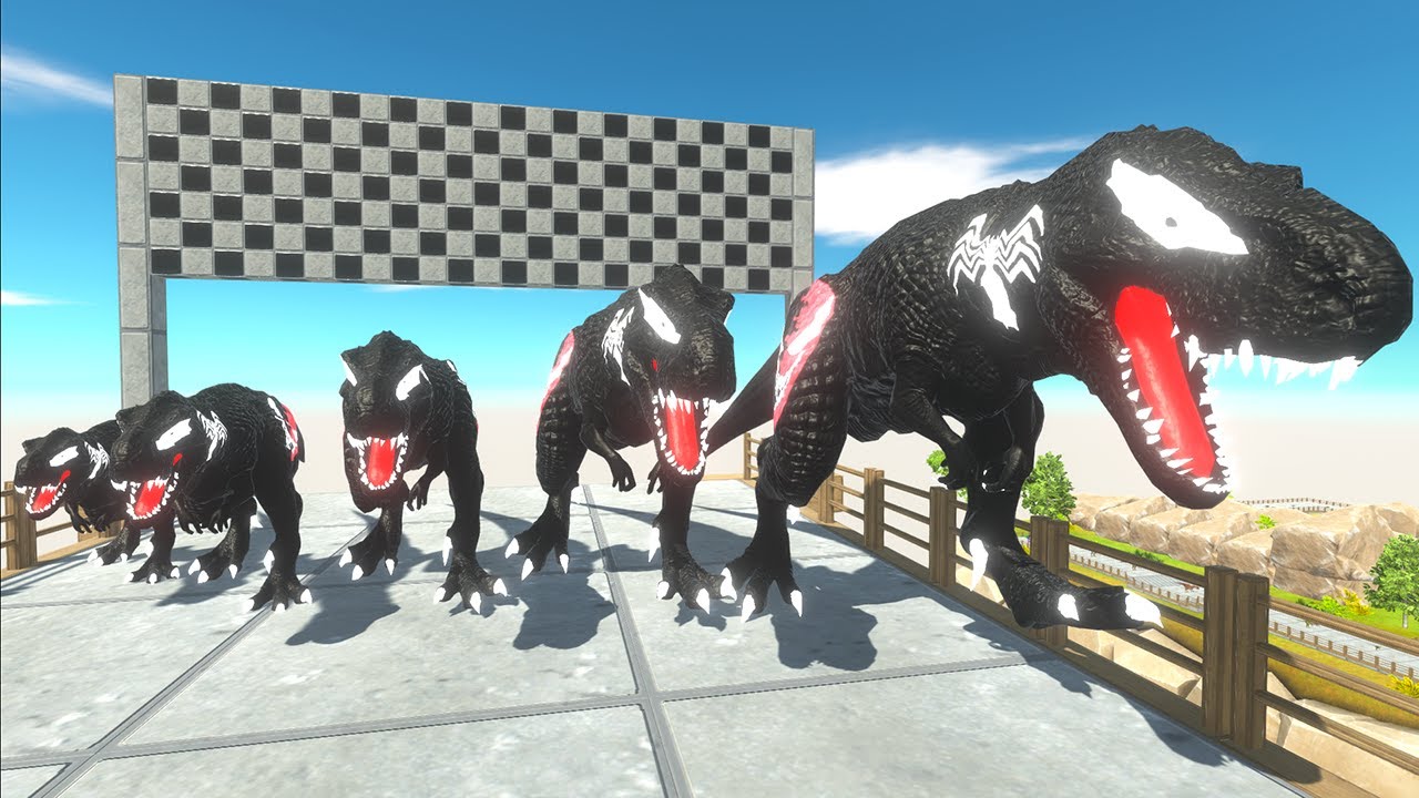 Jurassic World x5 Venom T-rex Hunting Superheroes Superman, Spiderman ...