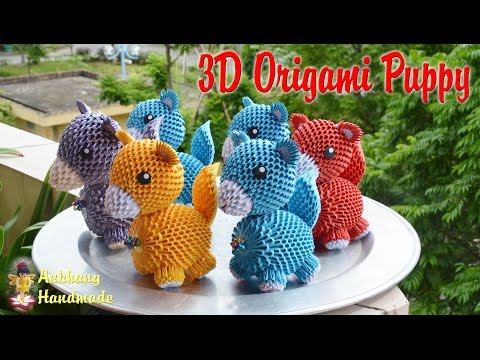 3D ORIGAMI PUPPY | PAPER PUPPY HANMADE DECORATION
