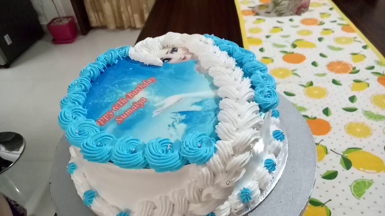 Simple Elsa design cake - YouTube