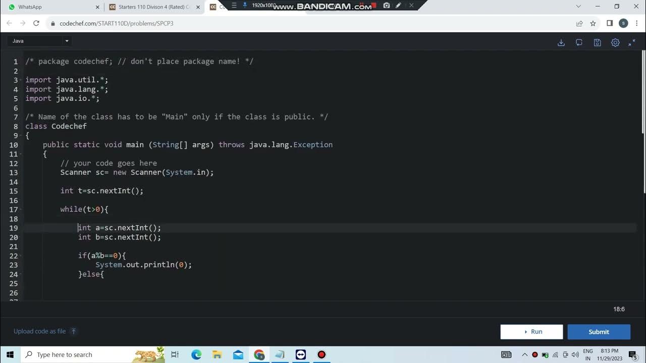Marbles | Codechef Starters 110 | Solution Code In Comment. - YouTube