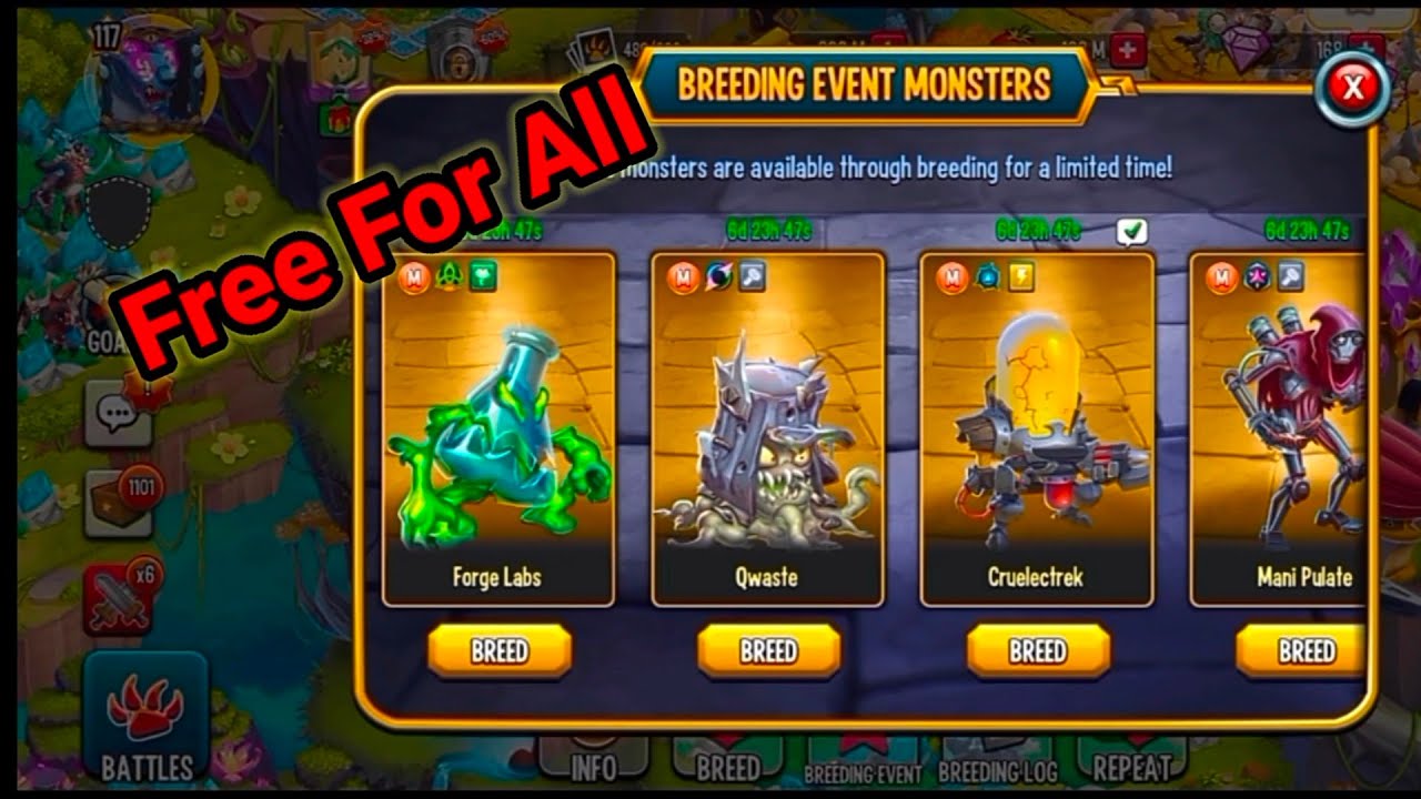 Get Free mythic monsters in new breeding event Free for all players ...