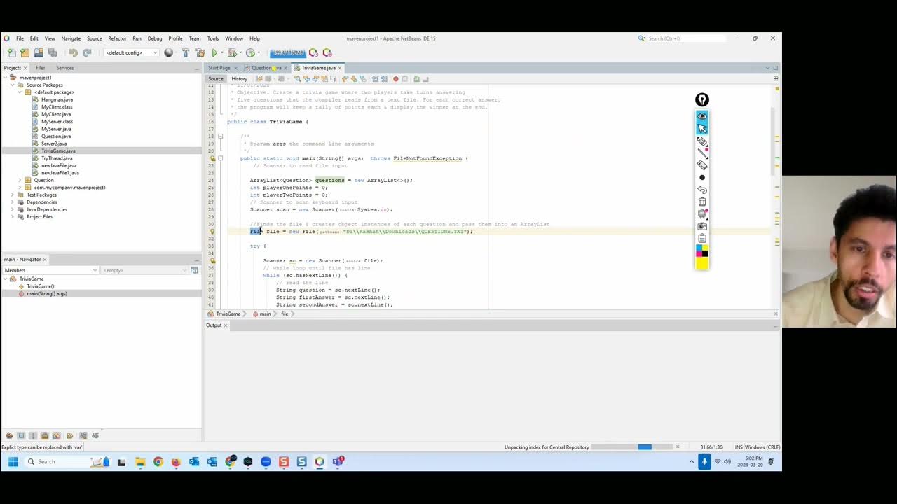 Two Player Trivia Game in Java Quick Explanation - YouTube