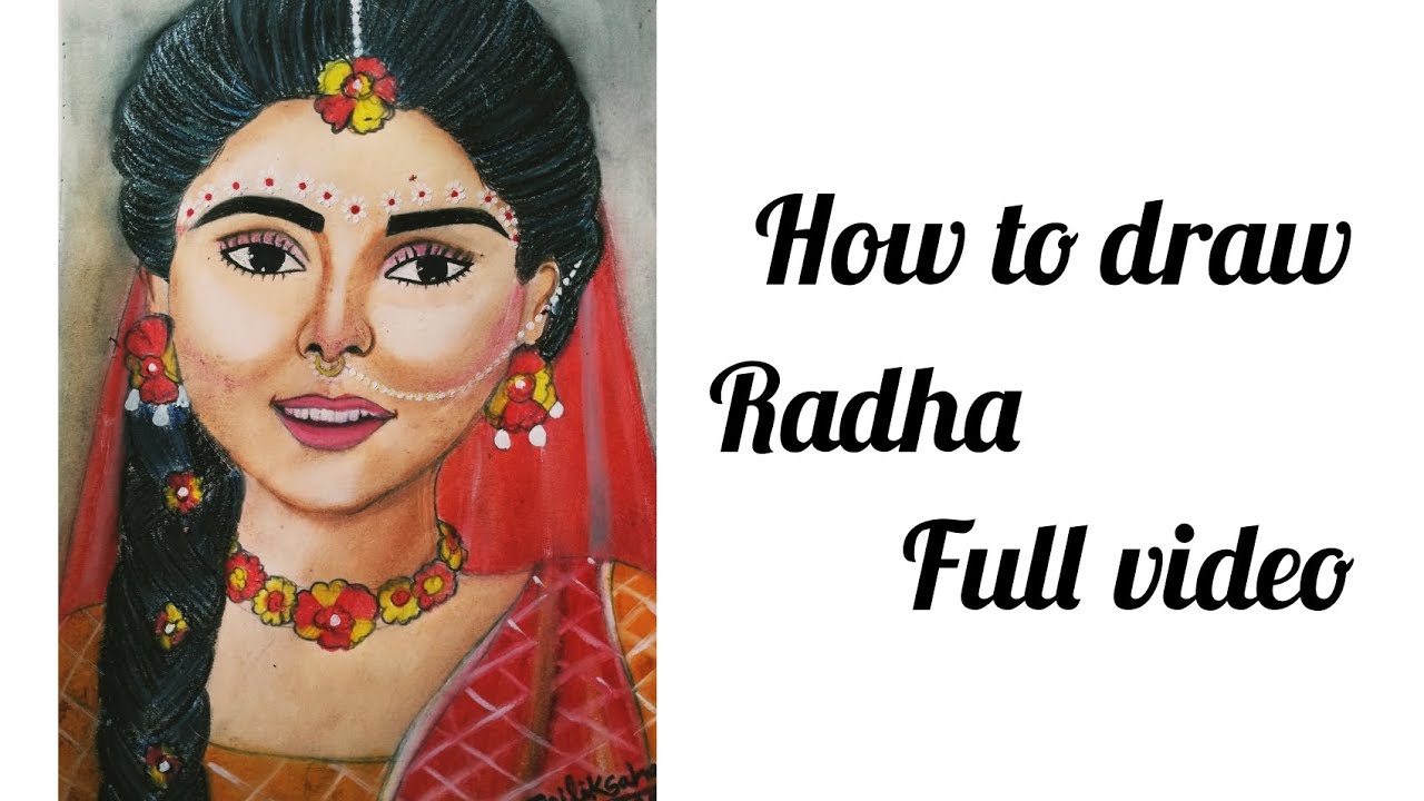 how to draw radha 🦚 ️ full video #radha - YouTube