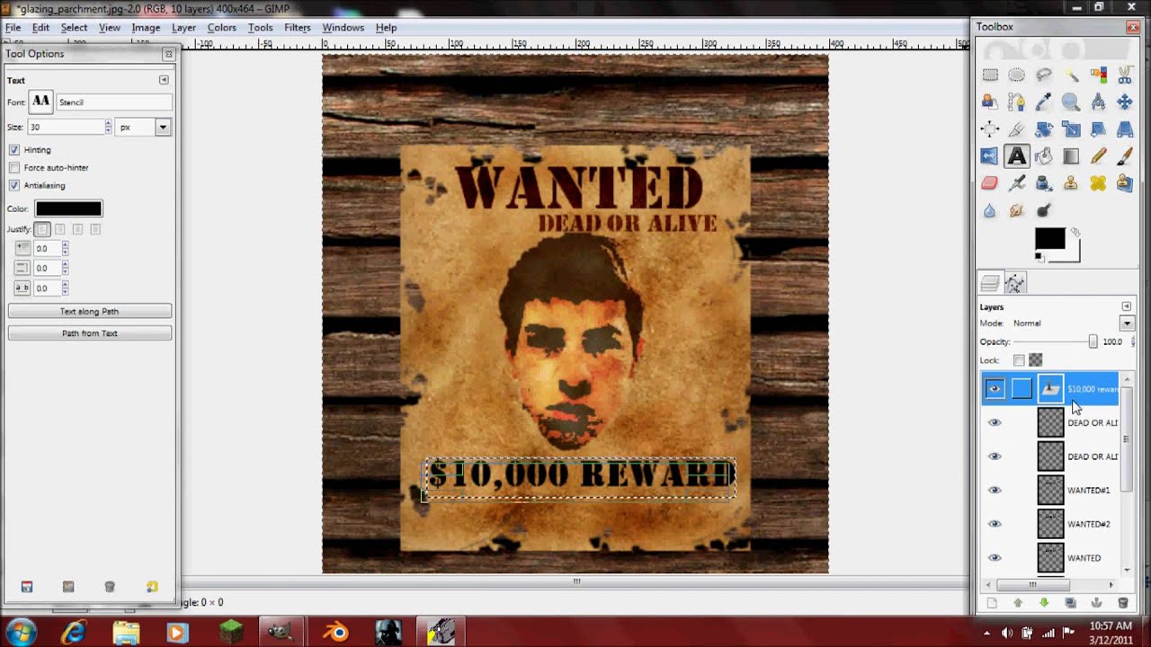 How to Make a Western Style Wanted Poster in Gimp - YouTube