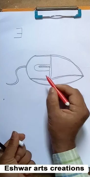 How To Draw a Computer Mouse From 3 - YouTube