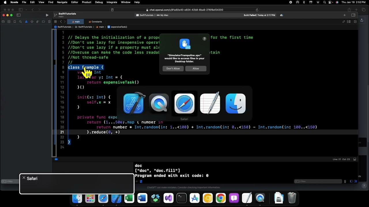 Swift - 24 - Lazy Properties - YouTube