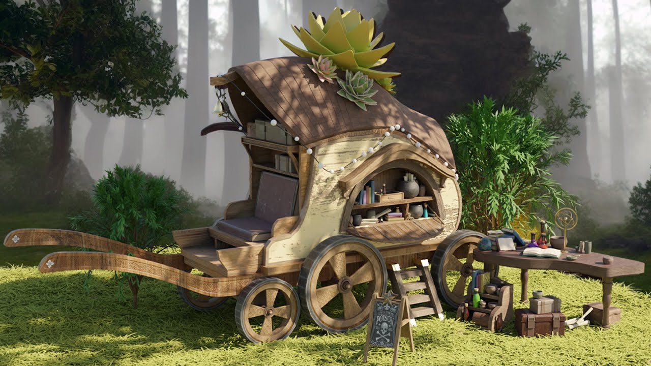 Blender 3.4 - Potions Caravan - 3D Modeling Tutorial - YouTube