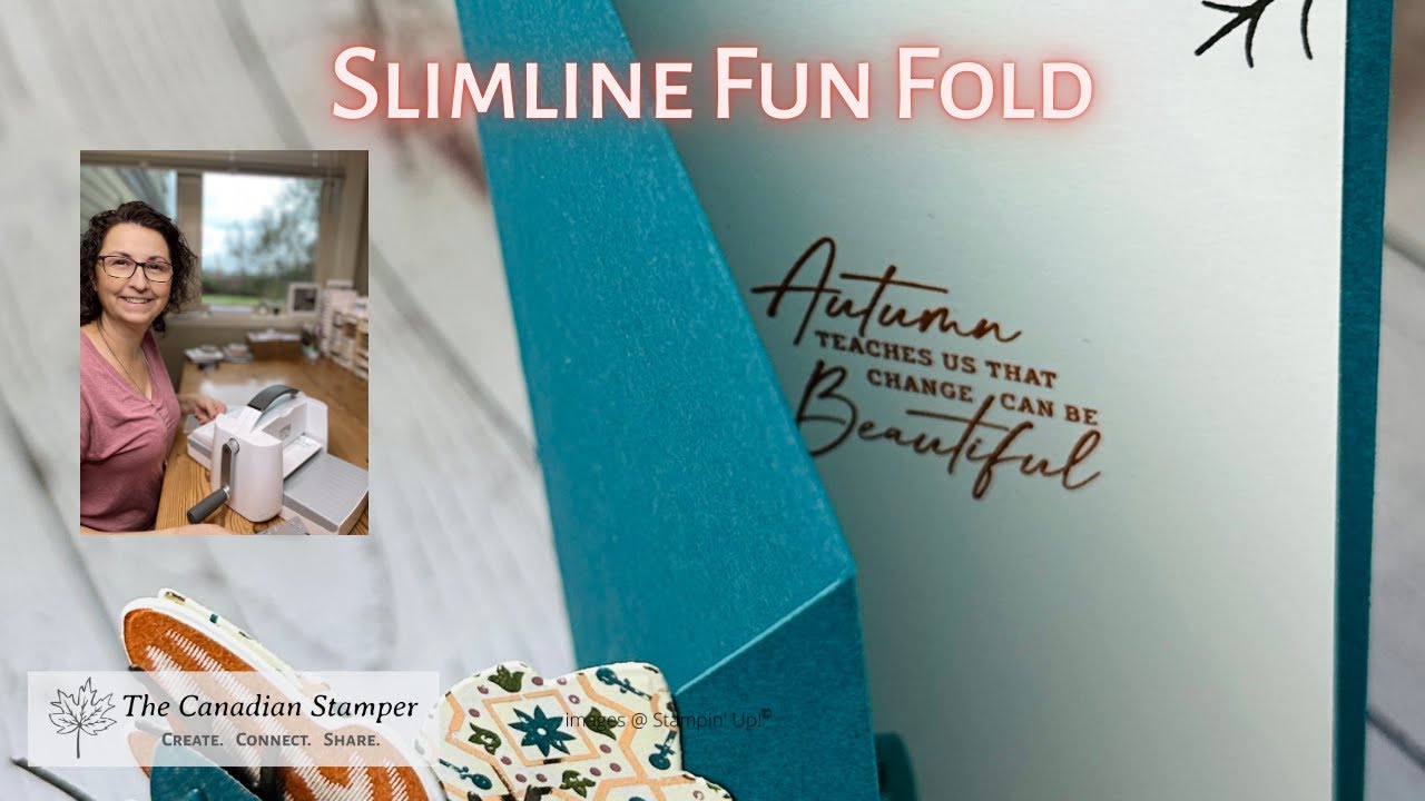 Slimline Fun Fold for Fall *free download template - YouTube