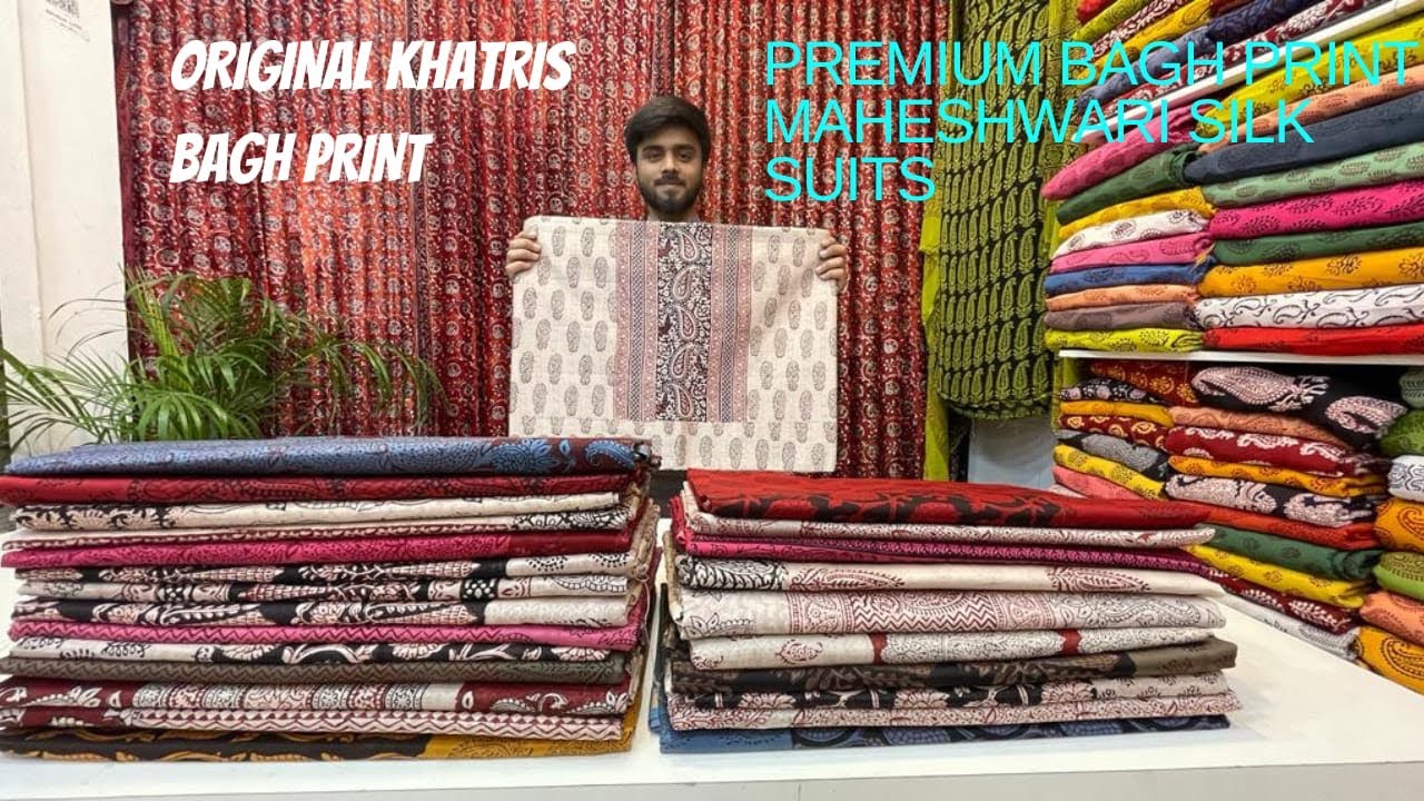 Original khatris Bagh print pure Maheswari silk suit - YouTube