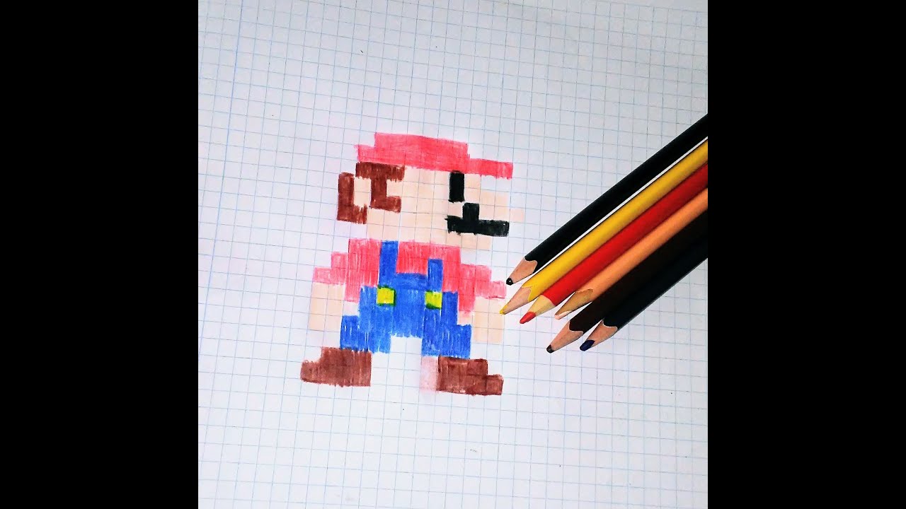 How to draw a Mario pixel art - YouTube