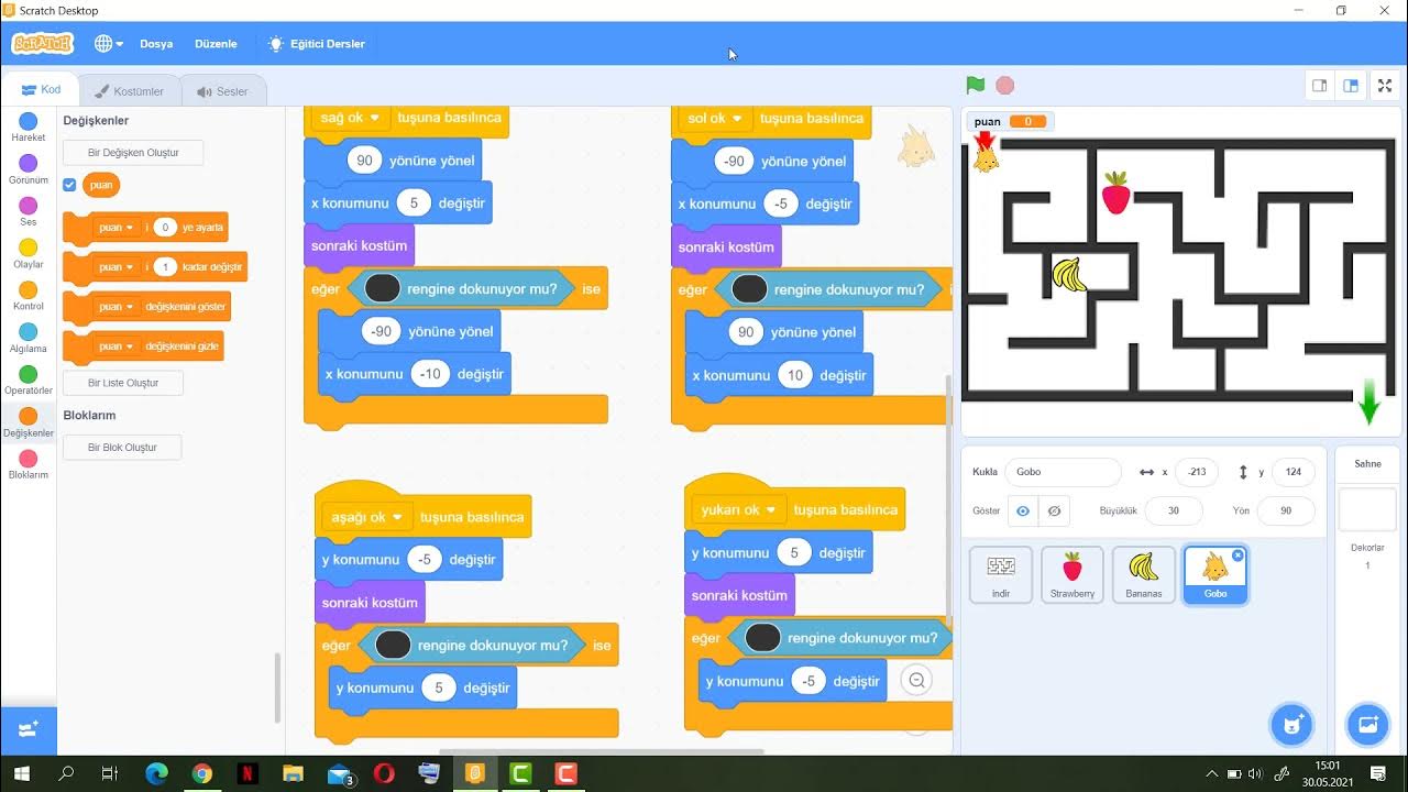 Scratch 3 Labirent Oyunu - YouTube