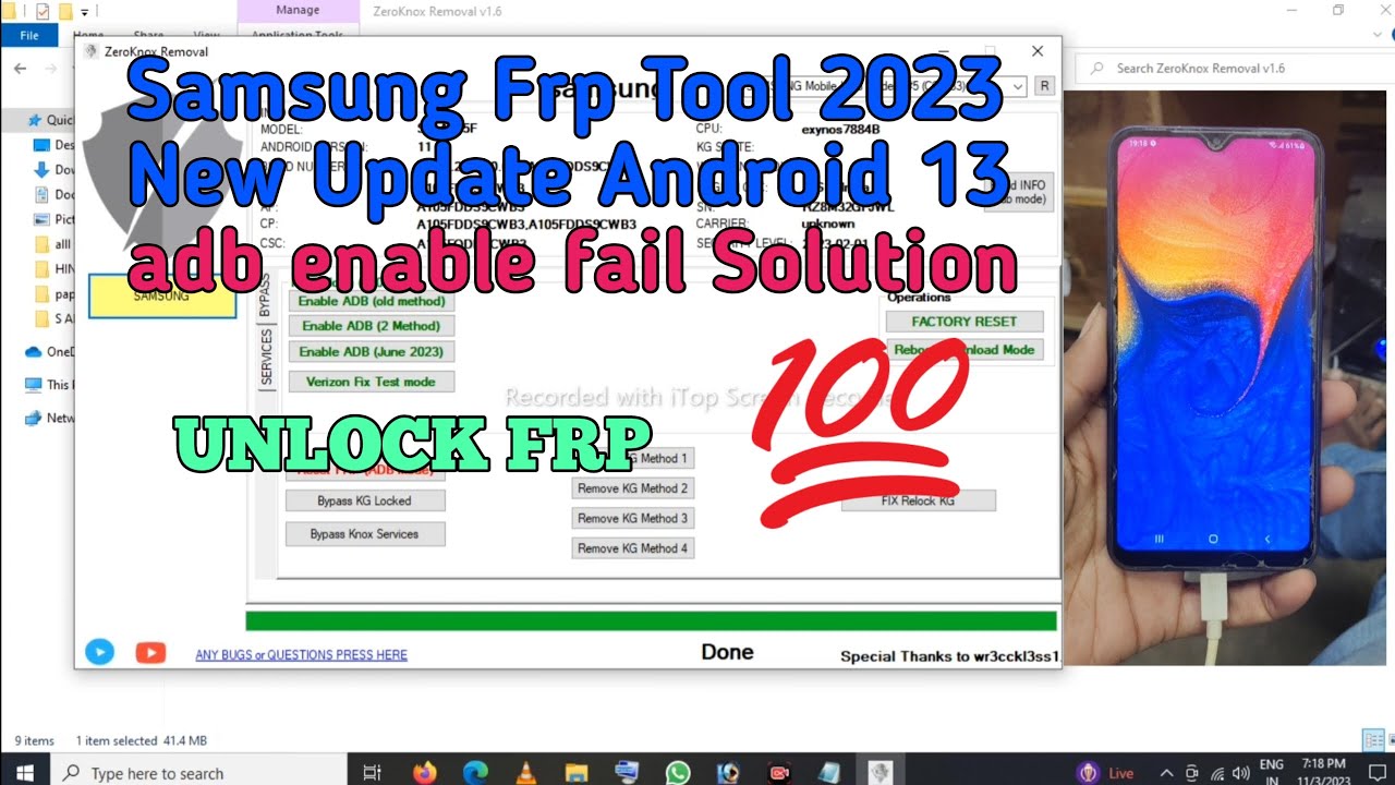 Samsung Frp Tool 2023 Ll New Update Android 13 Adb Enable Fail Solution