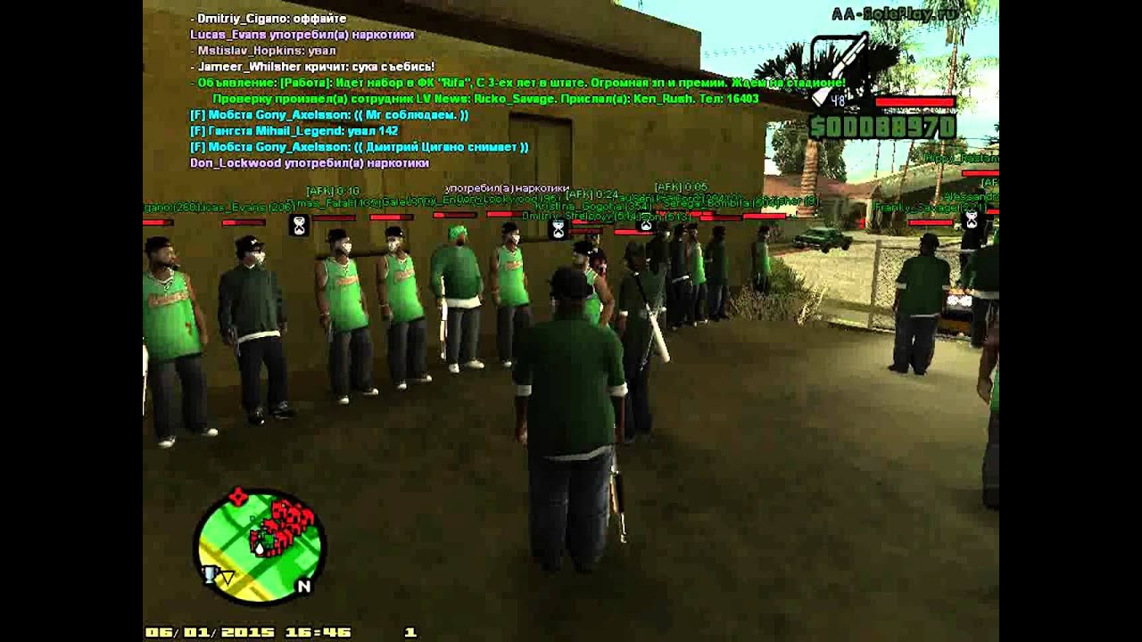 GTA SAMP. Капт. Грув Стрит против Ацтек. Грув Стрит против Рифа. - YouTube