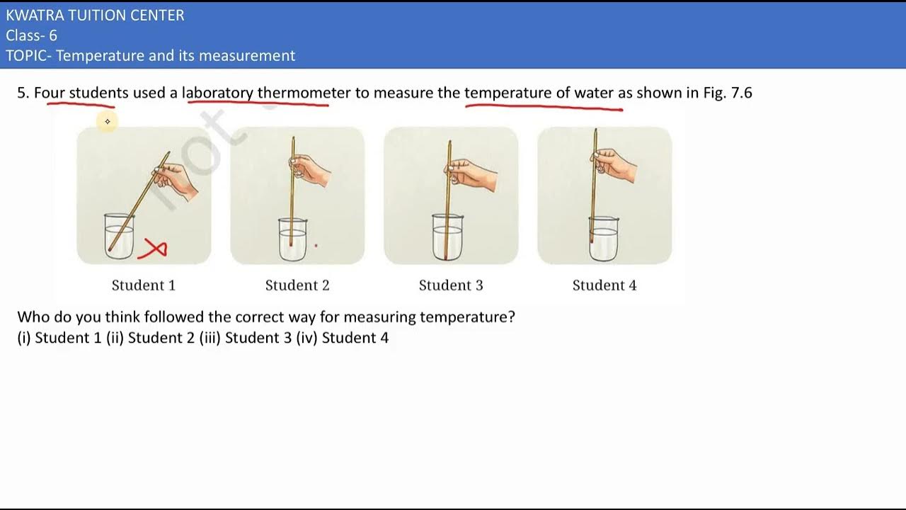 5. Four students used a laboratory thermometer to measure the ...