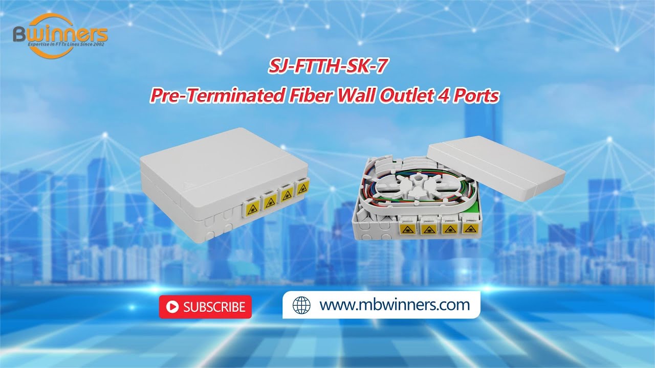 SJ-FTTH-SK-7 Pre-Terminated Fiber Wall Outlet 4 Ports | Fiber Wall ...