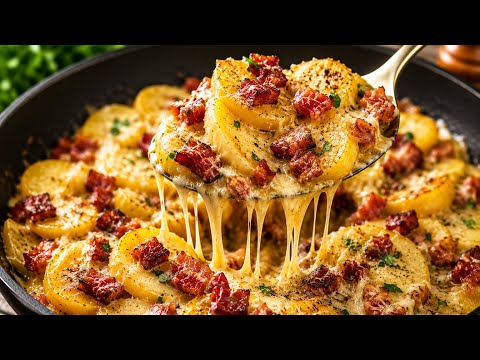 Patatesli Carbonara! Hayatımda hiç bu kadar lezzetli patates yememiştim! Kolay tarif!