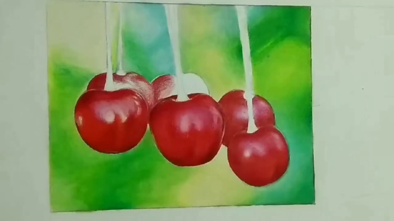 Drawing realistic cherries|Colored pencil |Time Lapse - YouTube