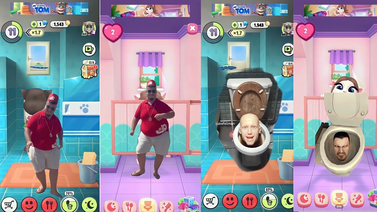 My talking Tom 🆚️ My talking Angela 2 🐈‍⬛️🆚️🐈 Skibi dop dop 🆚️ Skibidi ...