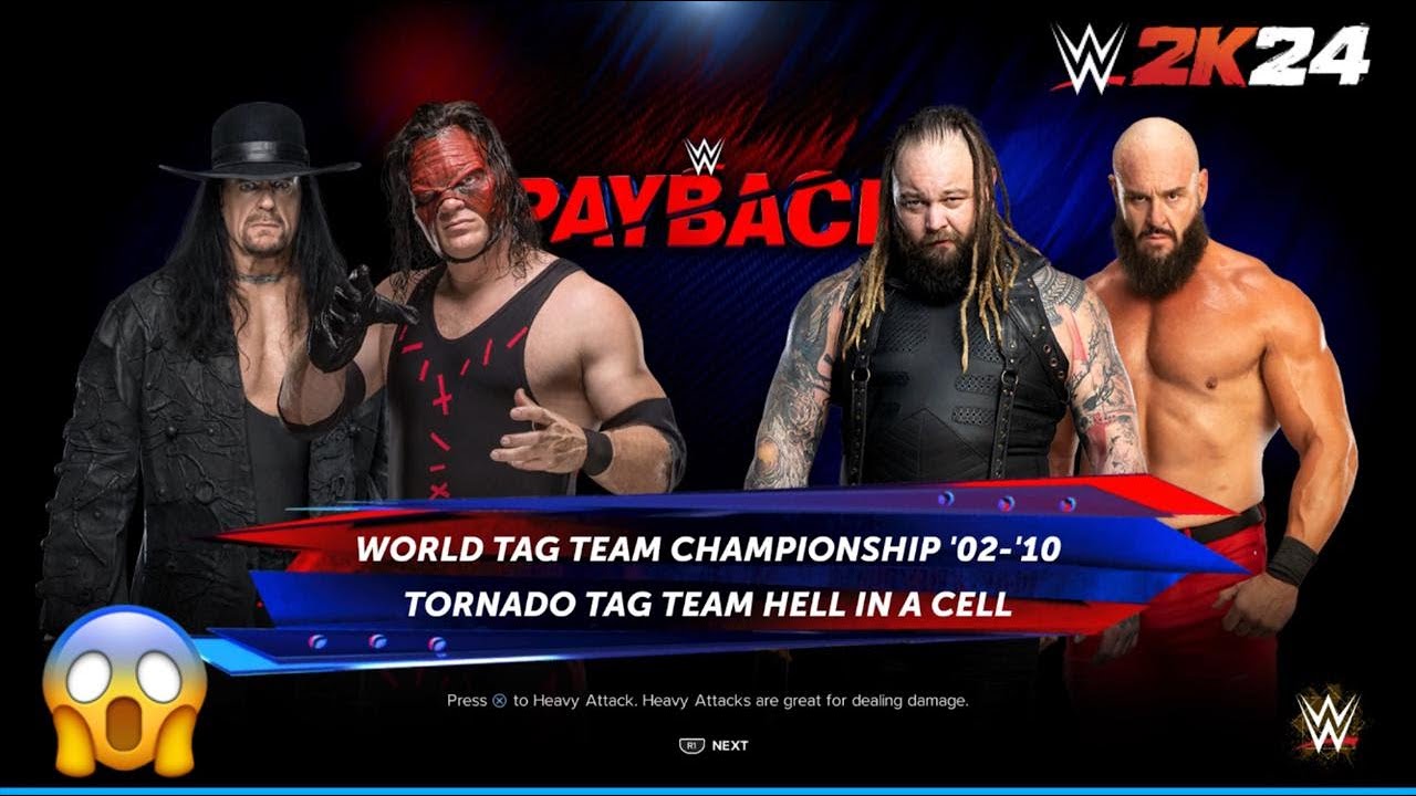 WWE 2K24 - The Brothers of Destruction vs Wyatt Family Gameplay | Hell in a Cell Match at ...