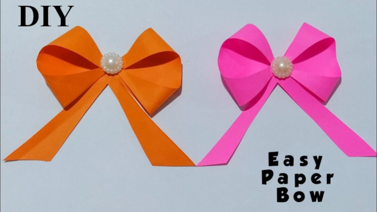 How to make paper bow out of paper / කඩදාසි වලින් බෝ එකක් හදමු / Easy ...