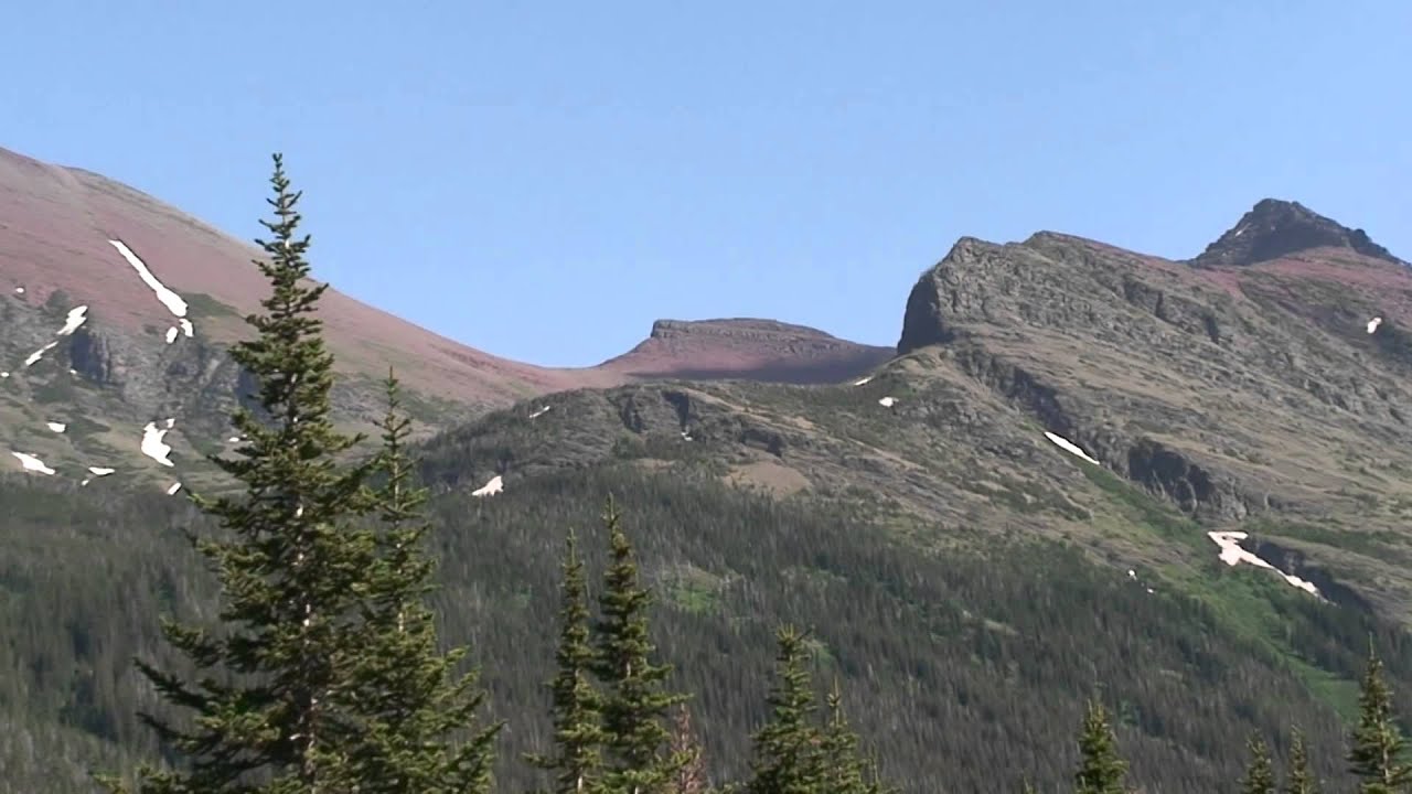 Views along Elizabeth Lake at midpoint beneath Red Gap Pass in Glacier ...