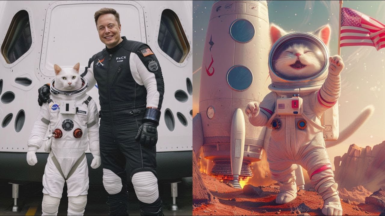 Elon Musk sends a cute Cat to Mars #cat #kitten #viral #shorts #cute # ...