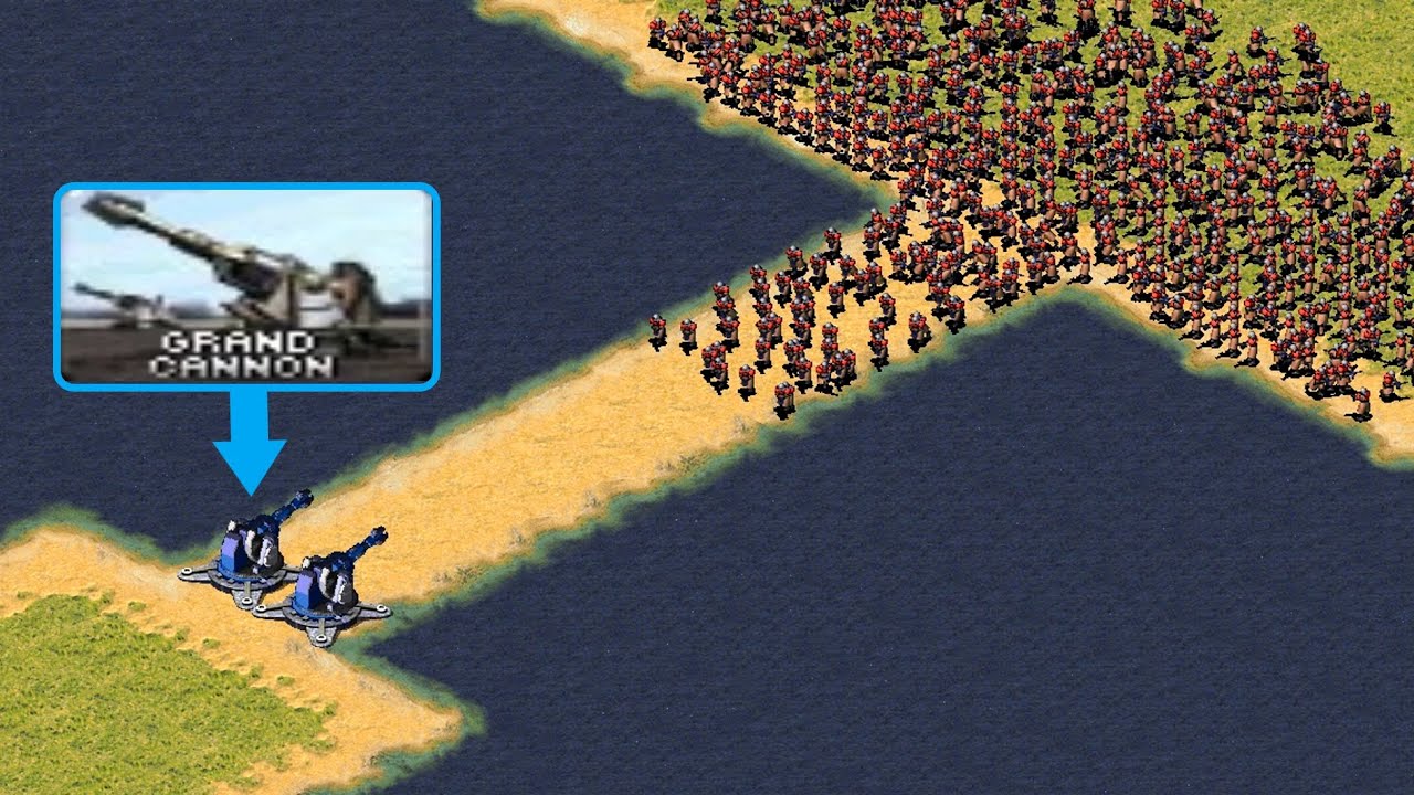Can 2 Grand Cannons defend the Bridge? - Red Alert 2 - YouTube