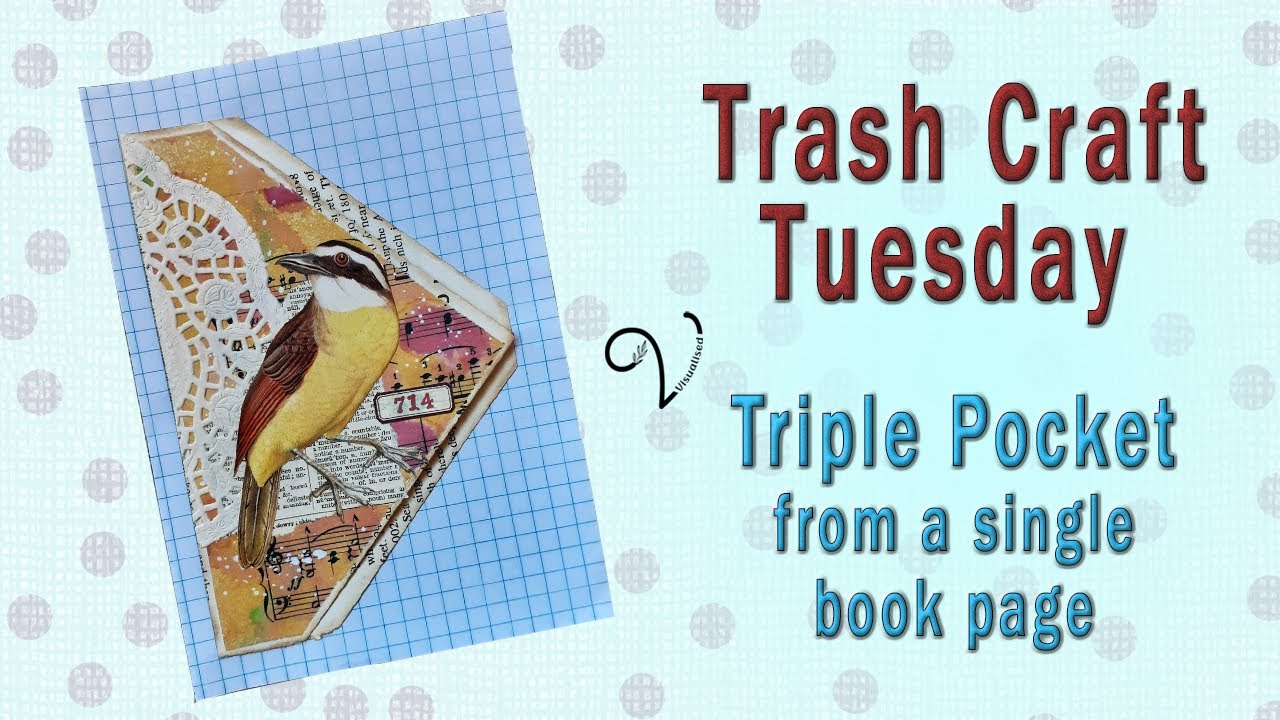 Trash Craft Tuesday: triple pocket from a book page - YouTube