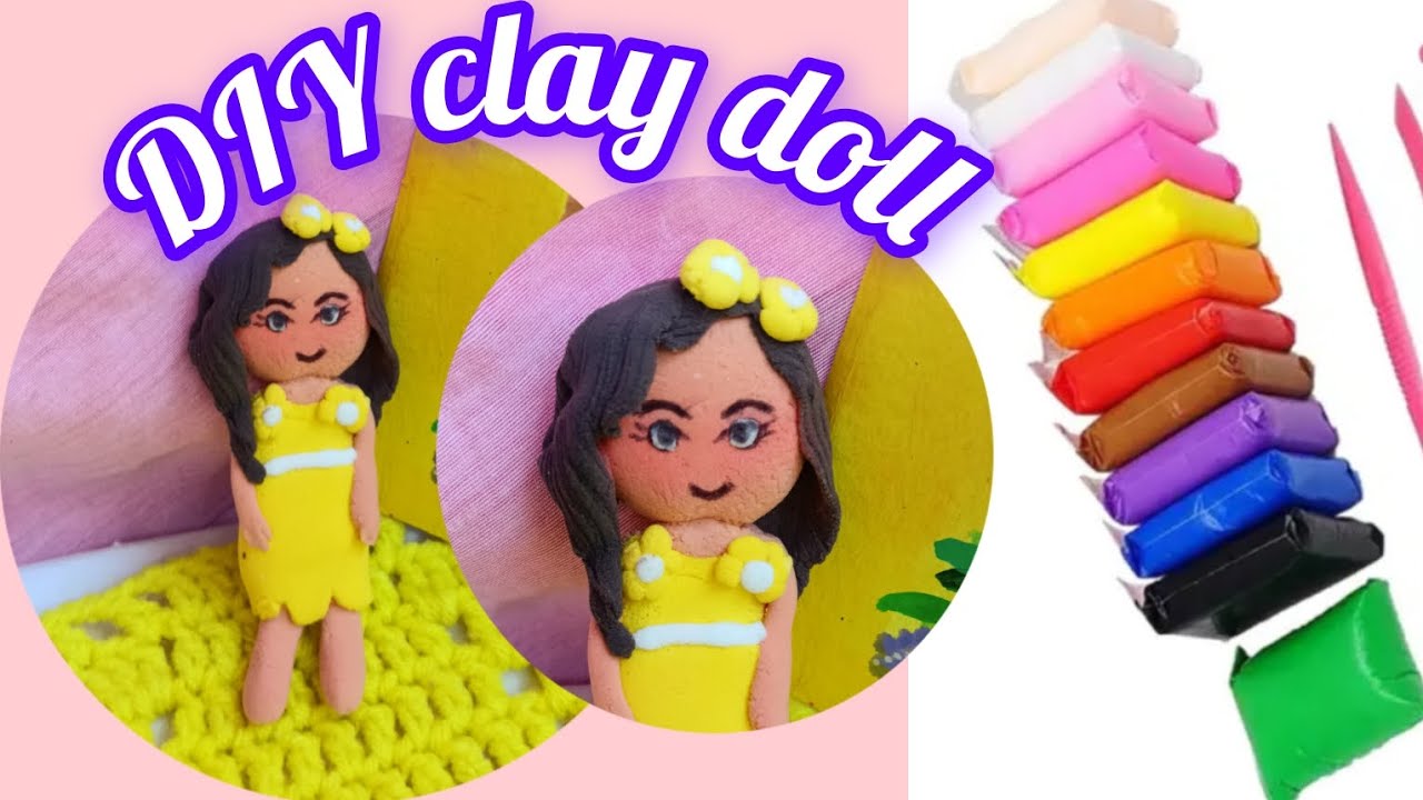 DIY clay doll making without any tools 😯l Easy process l#shorts #diy# ...