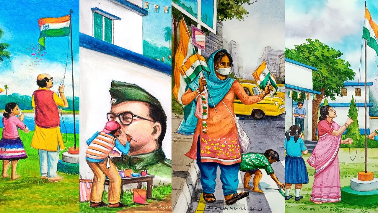 15 August Drawing Step By Step | Independence Day Drawing | 15 August ...