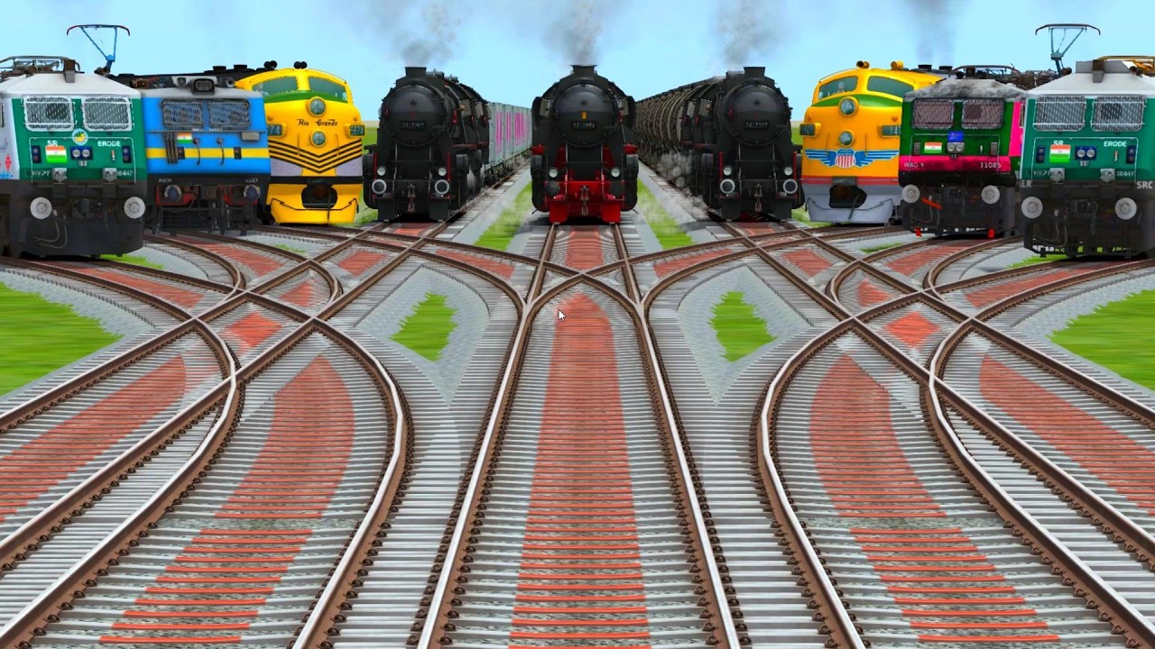 ♻️Exactly All Trains Gameplay On Indian Bumpy Railroad Crossing tracks ...