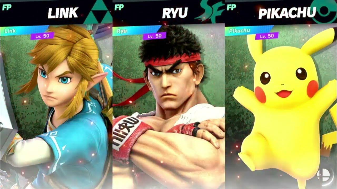Super Smash Bros Ultimate Amiibo Fights 11pm Finals Link vs Ryu vs Pikachu - YouTube