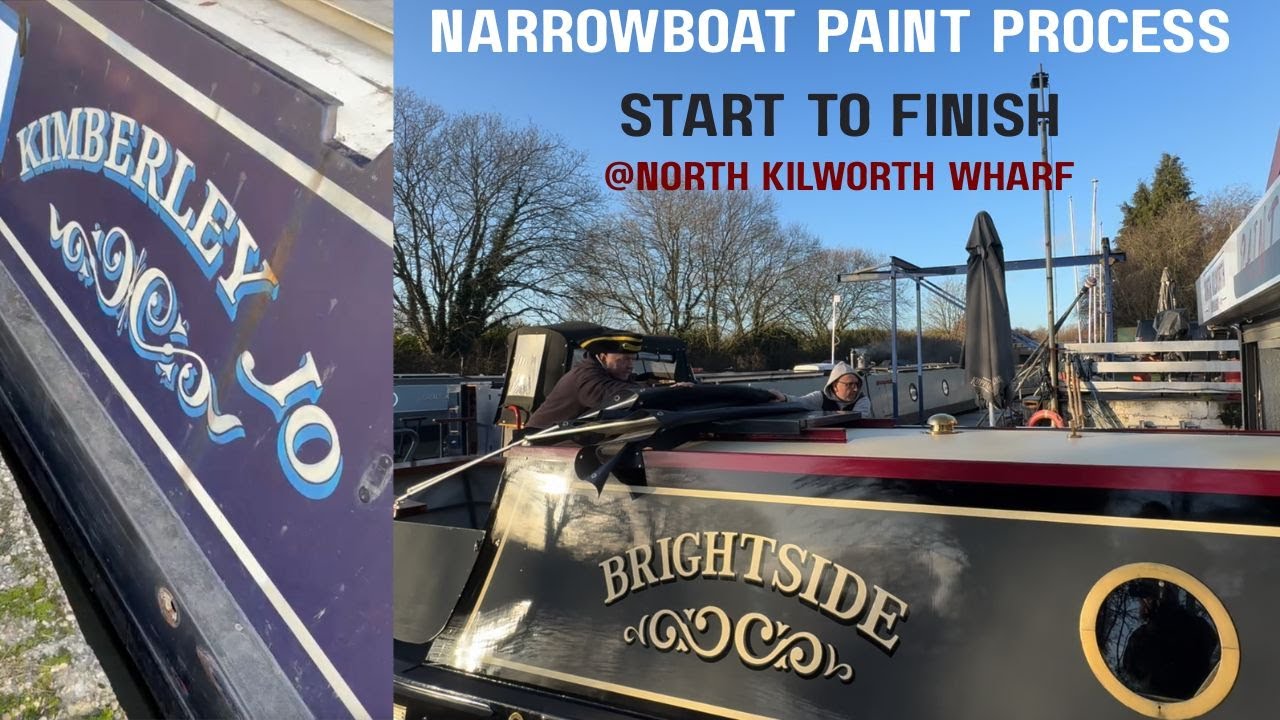 NARROW BOAT PAINT PROCESS | START to FINISH @NORTH KILWORTH WHARF🧡😆 ...
