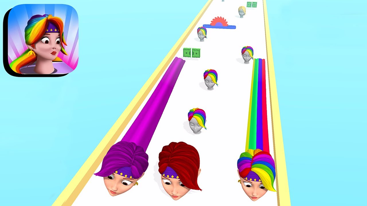 Beauty Hair Stack - All Levels Gameplay Android,ios (Levels 5-6) - YouTube