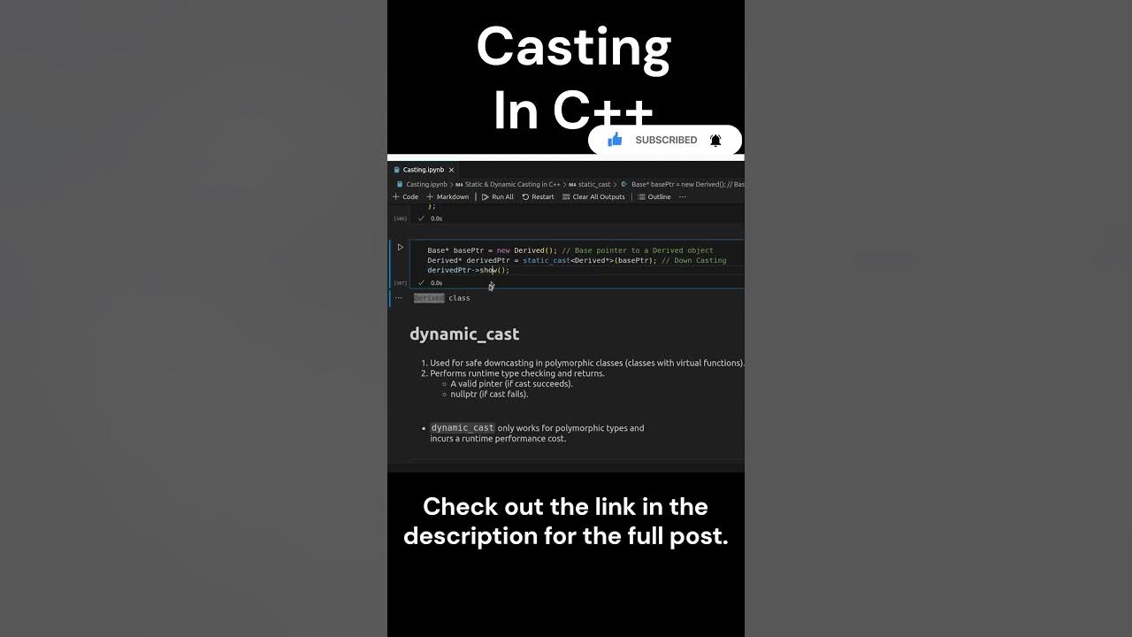 C++ | Tips static and dynamic casting #shorts #cpp #cppcoding #coding #programming - YouTube