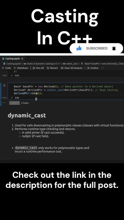 C++ | Tips static and dynamic casting #shorts #cpp #cppcoding #coding #programming - YouTube