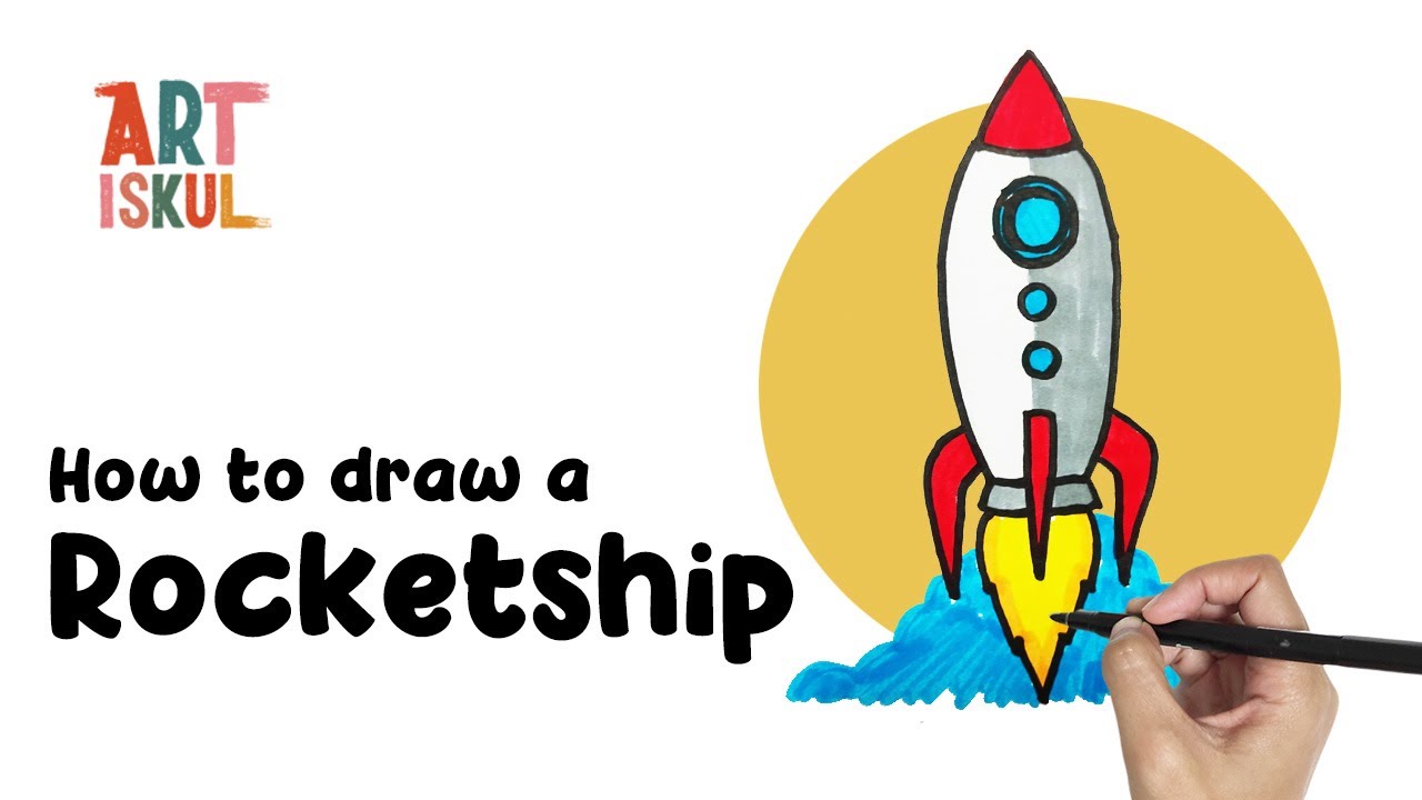 How to Draw a Rocketship | Easy and Simple Drawing Tutorial For ...