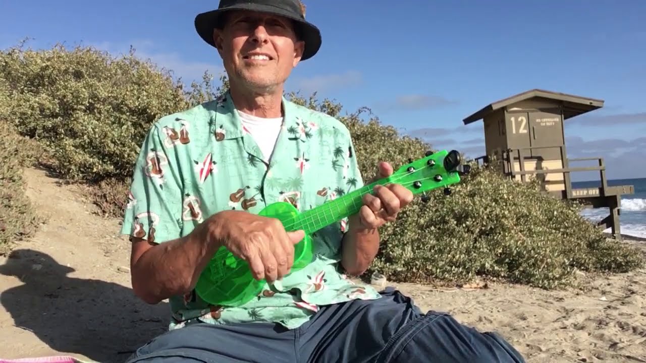 "Cotton Fields" cover on my Kala Waterman ukulele down at the beach ...