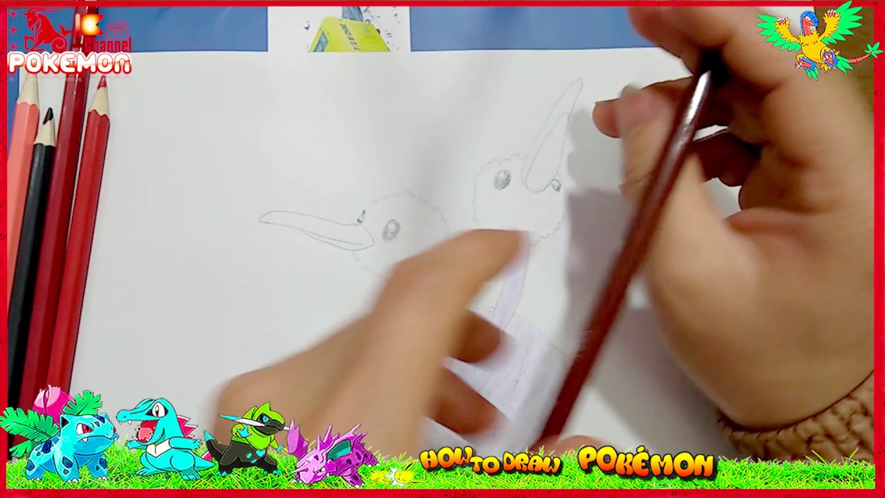 How to draw Doduo cute Pokemon for kids easy art for kids at home - YouTube