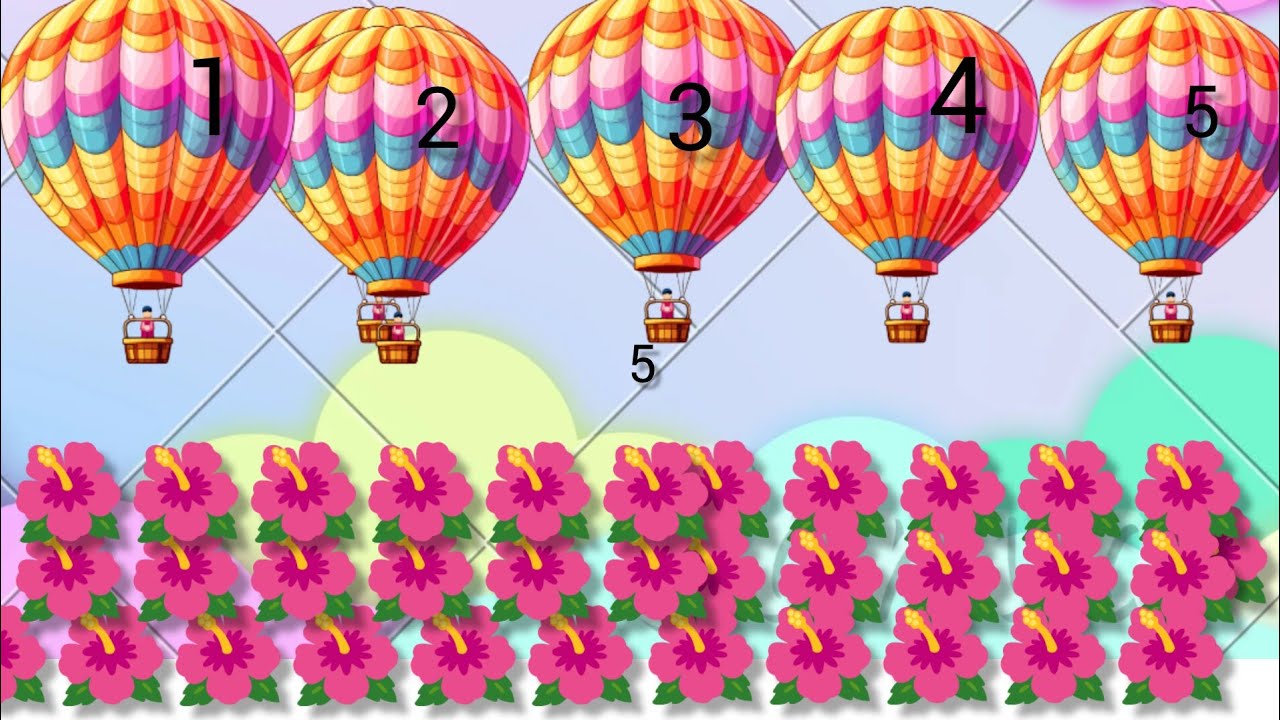 An animated video with numbers from 1 to 20 popping up on the screen ...